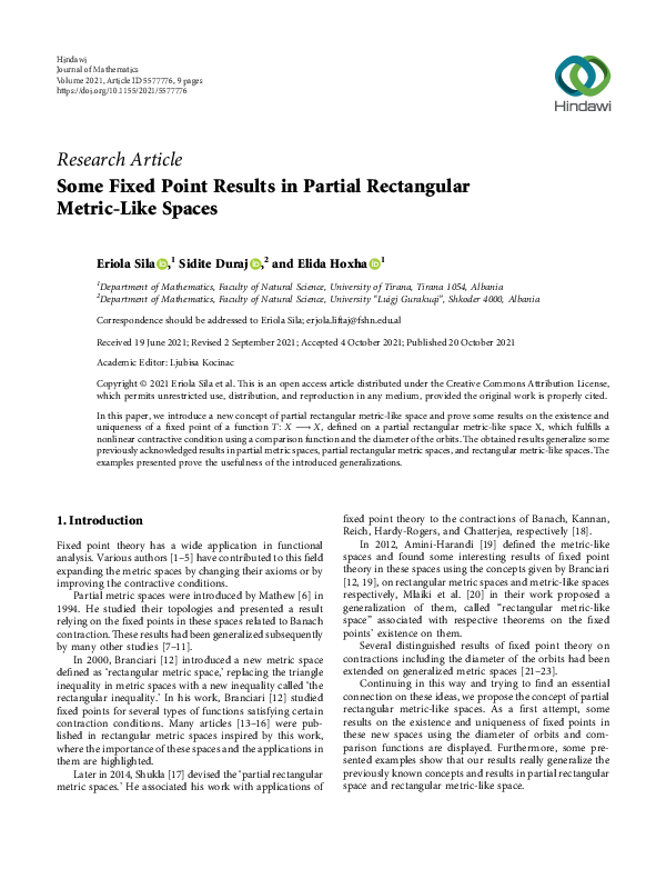 Pdf Some Fixed Point Results In Partial Rectangular Metric Like Spaces