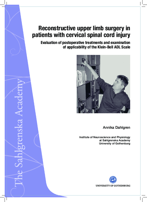 (PDF) Reconstructive upper limb surgery in patients with cervical ...