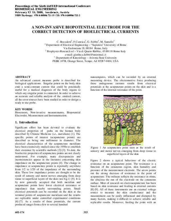 (PDF) A non-invasive biopotential electrode for the correct detection of bioelectrical currents