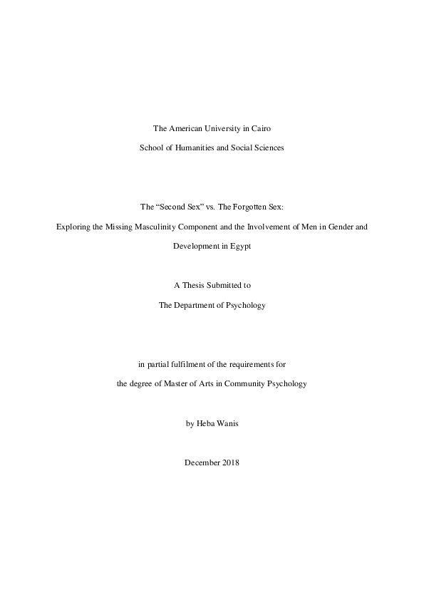 (PDF) The “Second Sex” vs. The Forgotten Sex: Exploring the missing ...