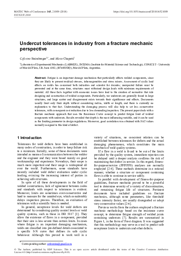 (PDF) Undercut tolerances in industry from a fracture mechanic perspective