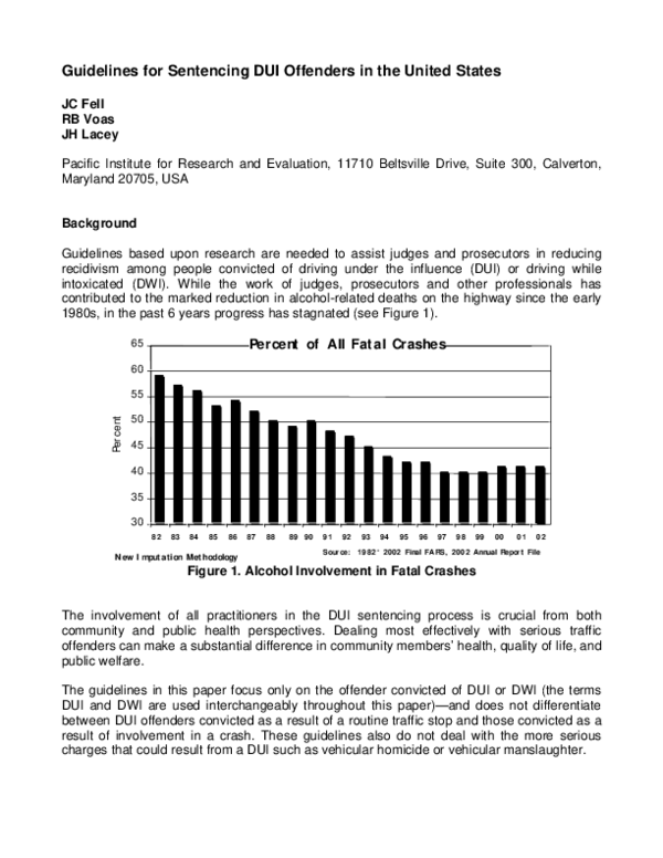 (PDF) Guidelines for Sentencing DUI Offenders in the United States