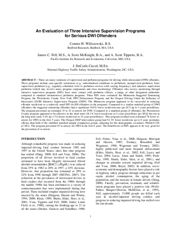 (PDF) An Evaluation of Three Intensive Supervision Programs for Serious ...