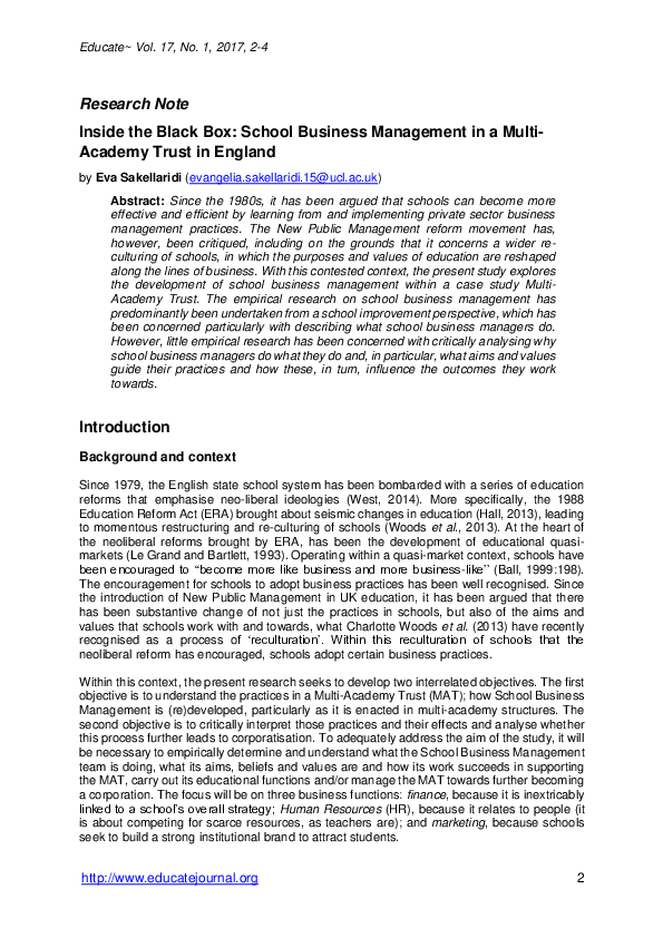 (PDF) Inside the Black Box: School Business Management in a Multi ...