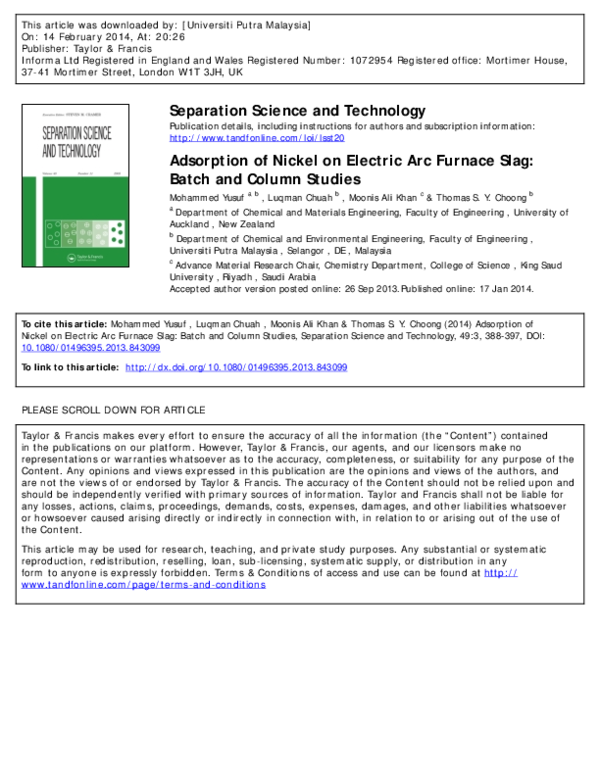 (PDF) Separation science and technology