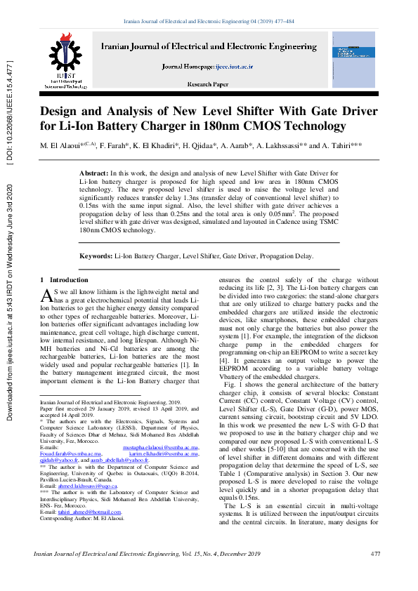 (PDF) Design and Analysis of New Level Shifter With Gate Driver for Li ...