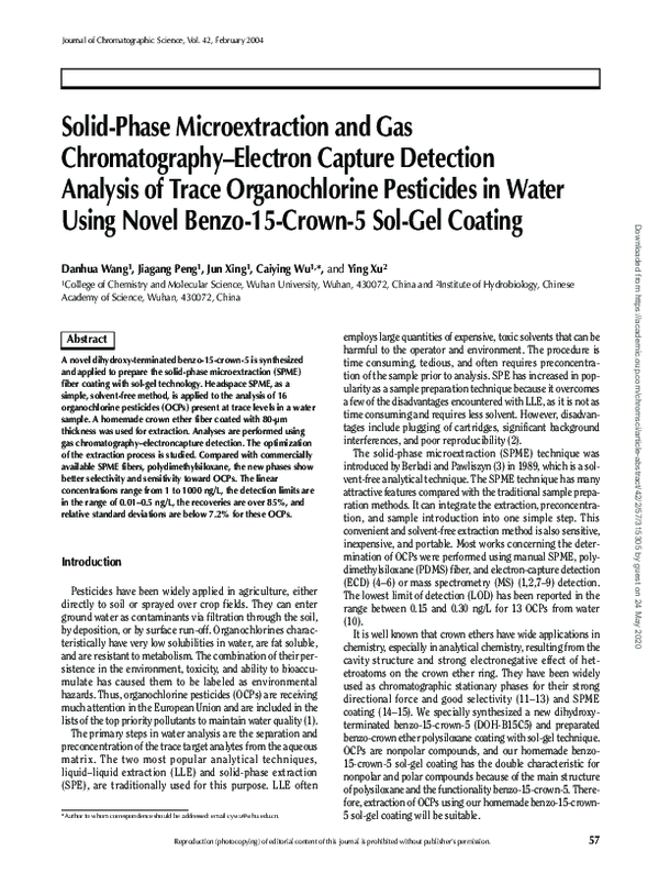 (PDF) Solid-Phase Microextraction and Gas Chromatography With Atomic Emission Detection for ...