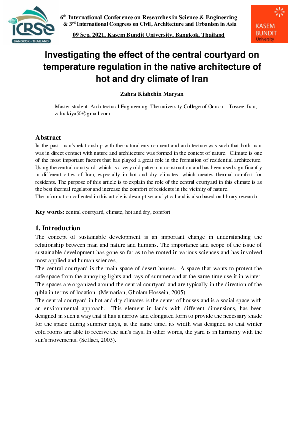 (PDF) Climatic Design In the Arab Courtyard Houses | Shahim Abdurahiman ...