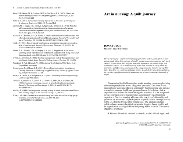 (PDF) Art in Nursing: A Quilt Journey