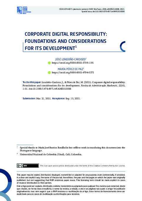 (PDF) Corporate digital responsibility: foundations and considerations ...
