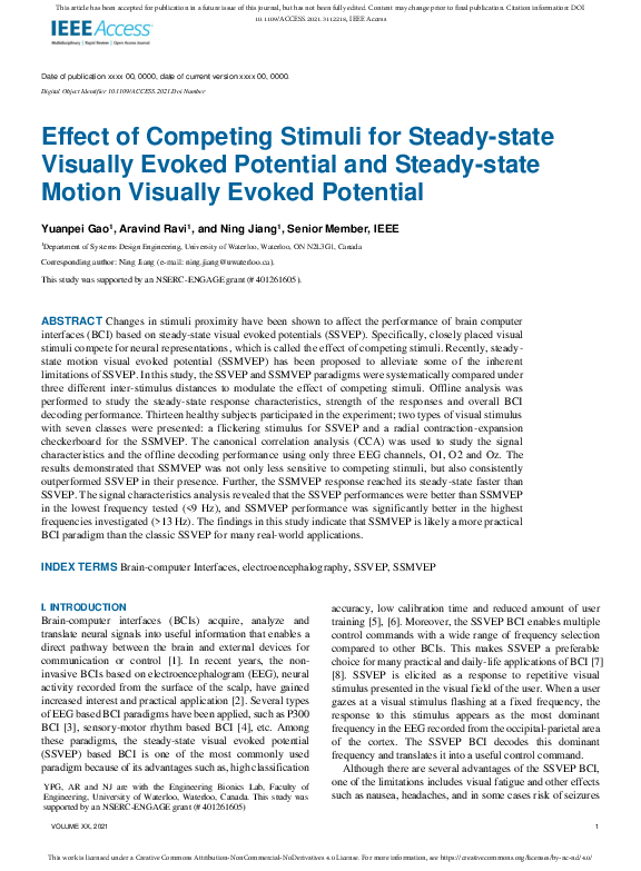 (PDF) Effect of Competing Stimuli for Steady-state Visually Evoked ...