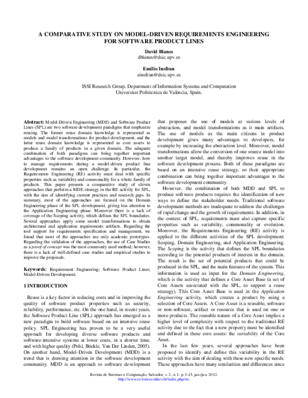 (PDF) A Comparative Study on Model-Driven Requirements Engineering for Software Product Lines ...