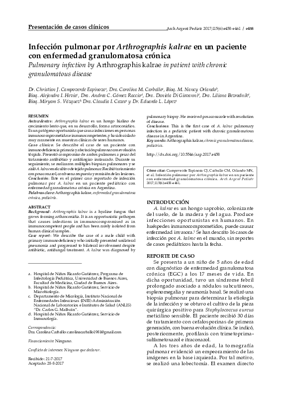 (PDF) [Pulmonary infection by Arthrographis kalrae in patient with ...