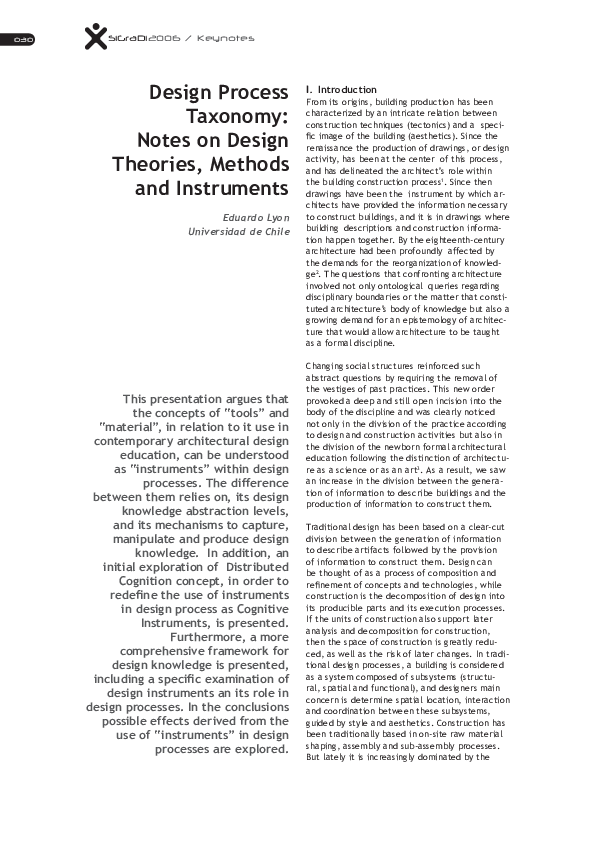 (PDF) Design Process Taxonomy: Notes on Design Theories, Methods and ...