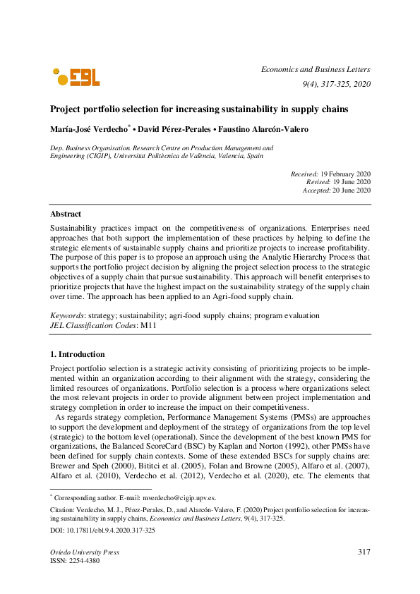 (PDF) Project portfolio selection for increasing sustainability in ...