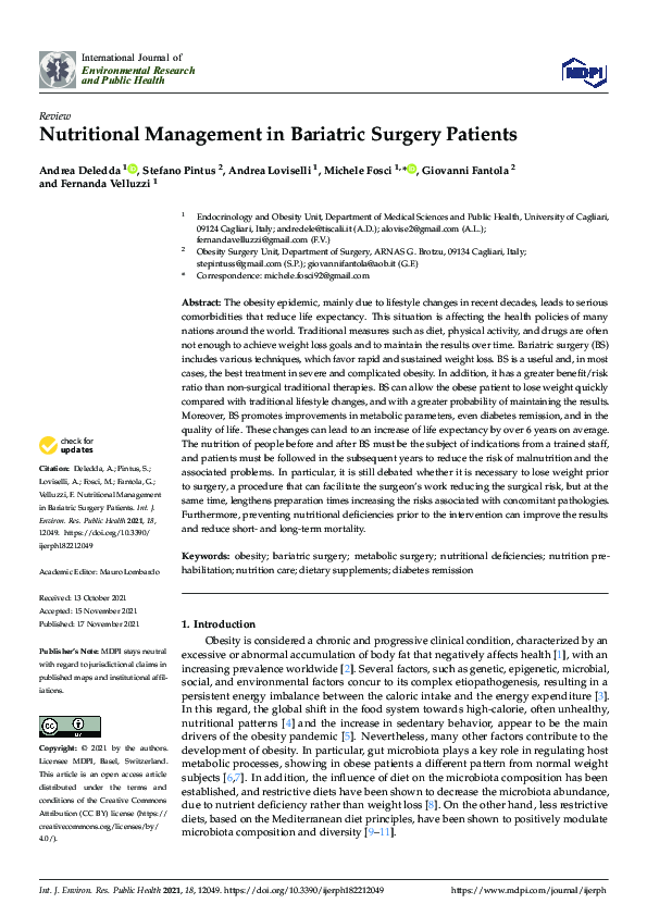 (PDF) Endocrine and Nutritional Management of the Post-Bariatric Surgery Patient: An Endocrine ...