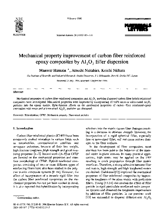 (PDF) Mechanical property improvement of carbon fiber reinforced epoxy ...