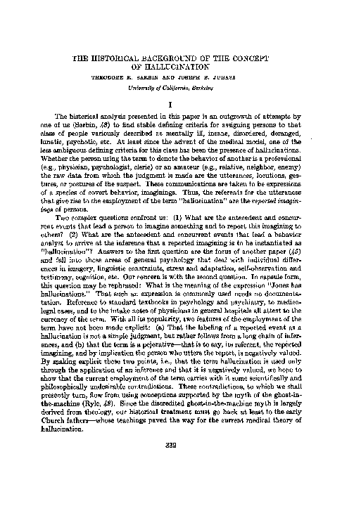 (PDF) The historical background of the concept of hallucination