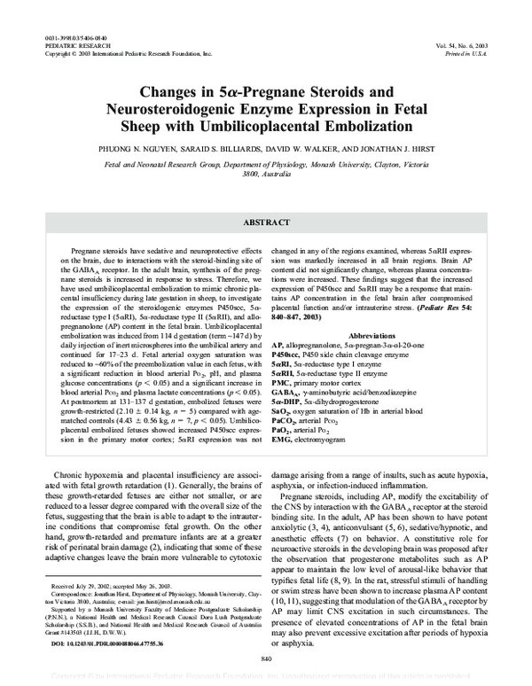 (PDF) Changes in 5??Pregnane Steroids and Neurosteroidogenic Enzyme ...