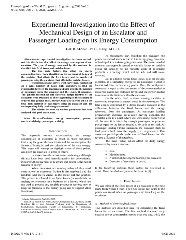 (PDF) Experimental Investigation into the Effect of Mechanical Design ...