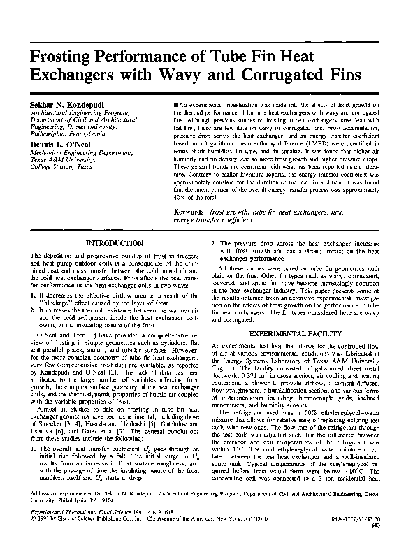 (PDF) Frosting performance of tube fin heat exchangers with wavy and ...