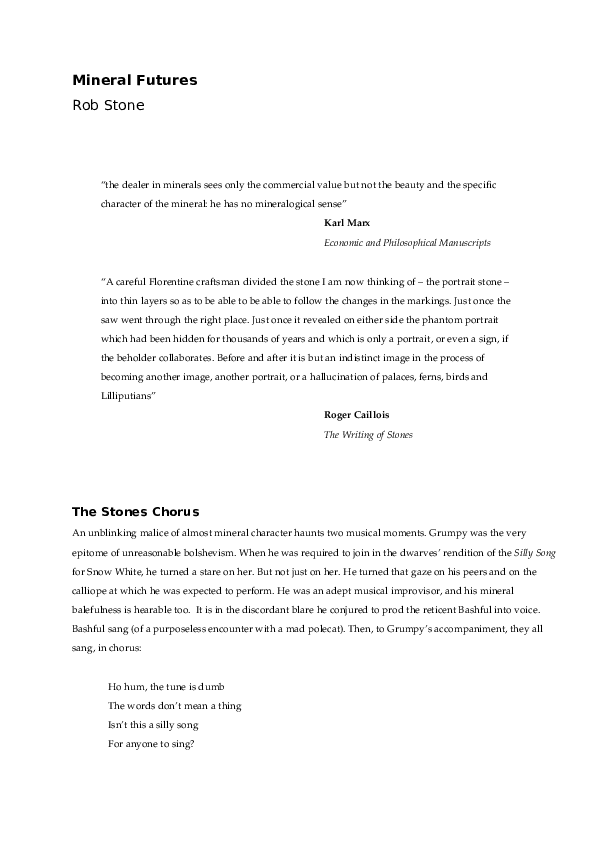 (DOC) Mineral Futures