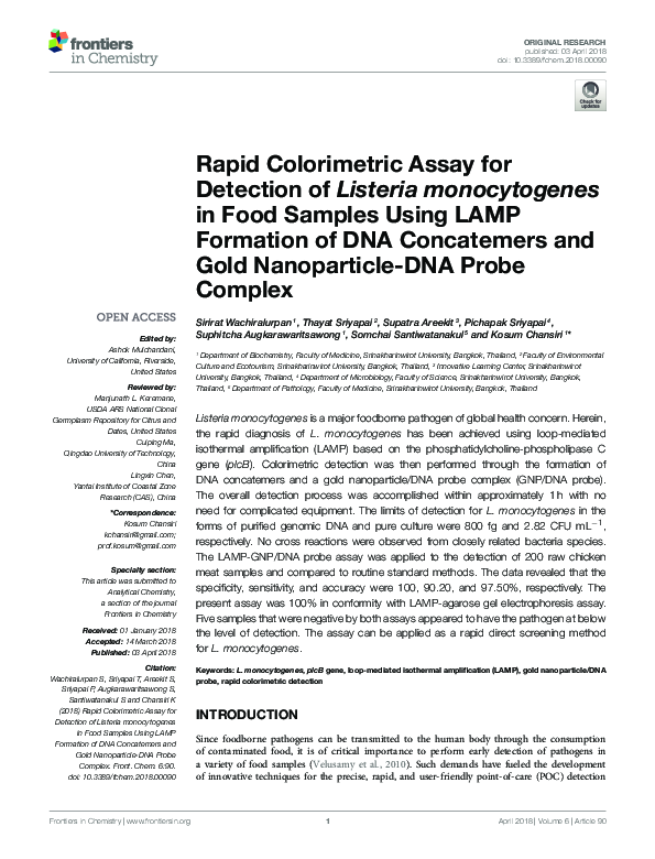 (PDF) Rapid Colorimetric Assay for Detection of Listeria monocytogenes ...