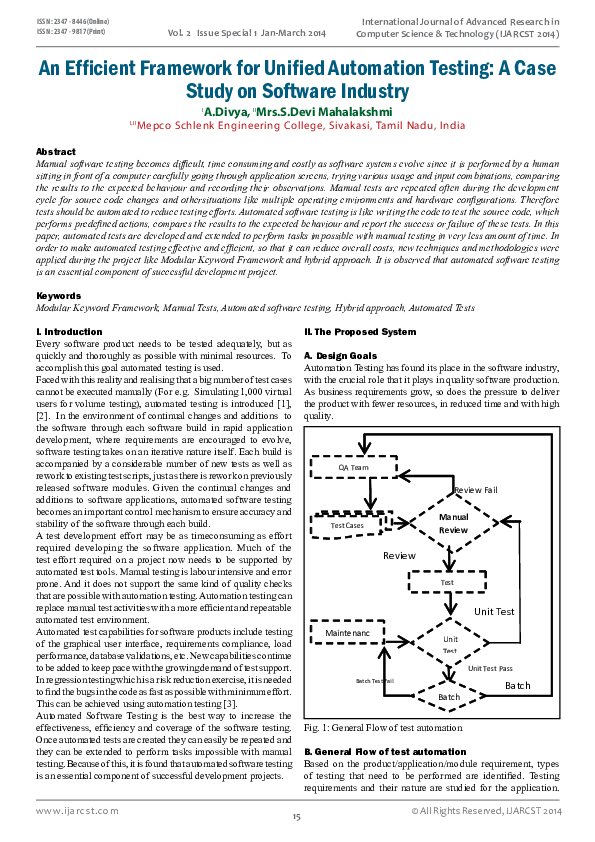 (PDF) An Efficient Framework for Unified Automation Testing: A Case ...