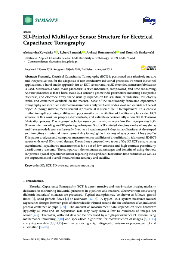 (PDF) 3D-Printed Multilayer Sensor Structure for Electrical Capacitance ...