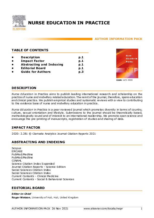 (PDF) Nurse Education in Practice