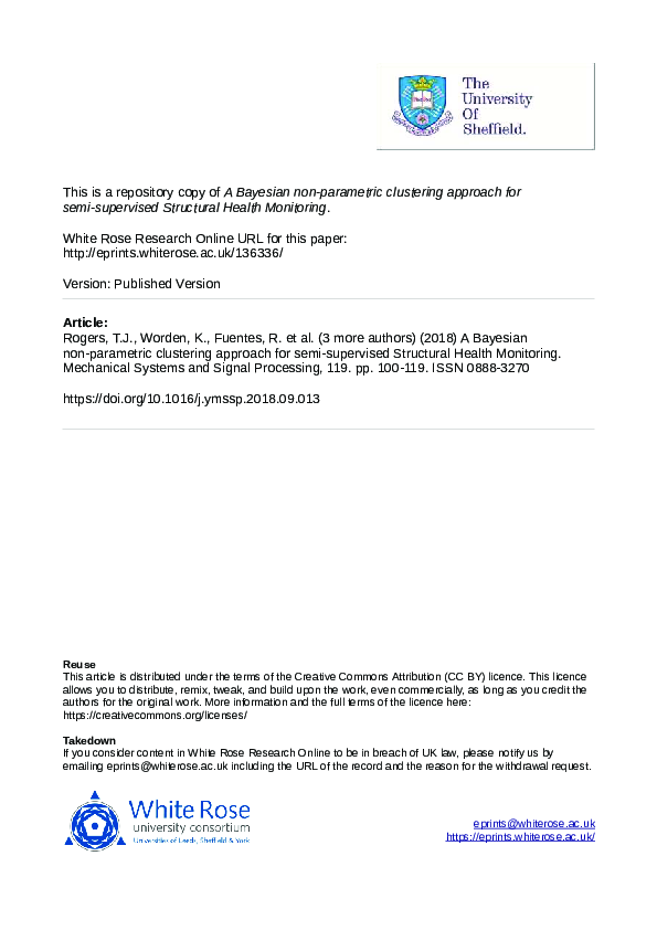 (PDF) A Bayesian non-parametric clustering approach for semi-supervised Structural Health Monitoring