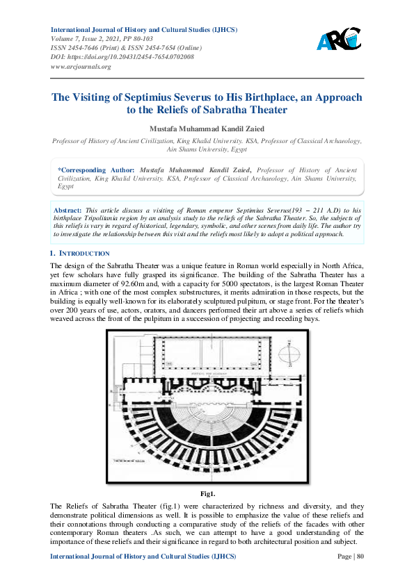 (PDF) The Visiting of Septimius Severus to His Birthplace, an Approach to the Reliefs of ...