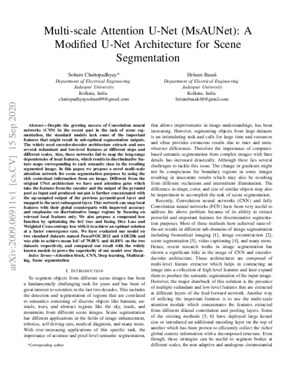 (PDF) Multi-scale Attention U-Net (MsAUNet): A Modified U-Net Architecture for Scene Segmentation