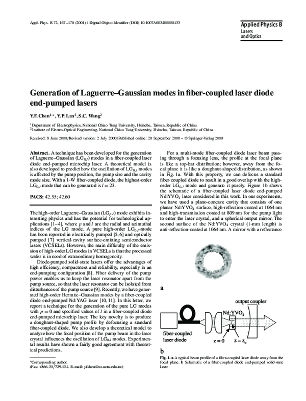 (PDF) Generation of Laguerre–Gaussian modes in fiber-coupled laser ...