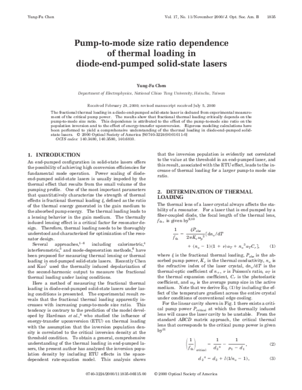 (PDF) Pump-to-mode size ratio dependence of thermal loading in diode ...