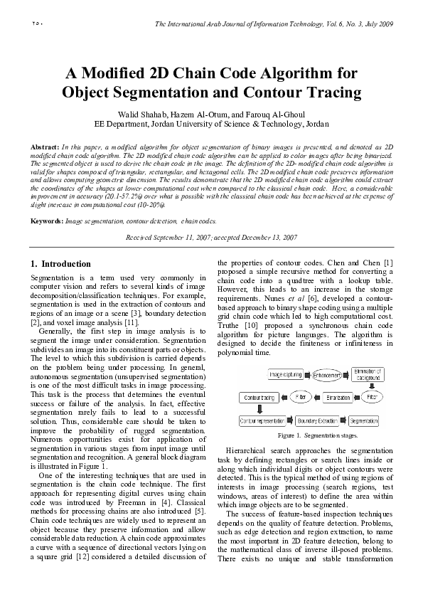 (PDF) A modified 2D chain code algorithm for object segmentation and contour tracing