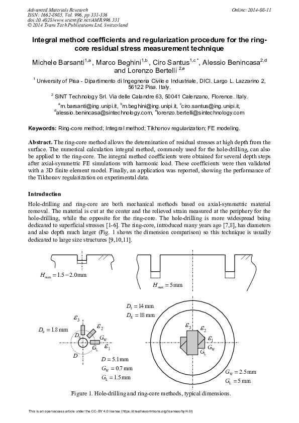 (PDF) Integral Method Coefficients and Regularization Procedure for the ...