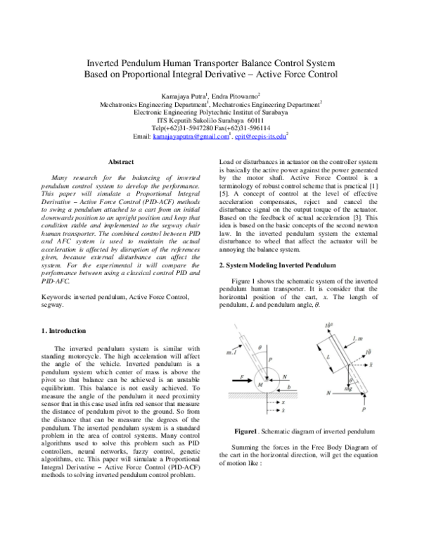 (PDF) Inverted Pendulum Human Transporter Balance Control System Based ...