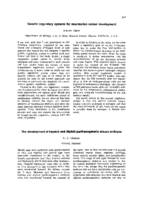 (PDF) The development of haploid and diploid parthenogenetic mouse embryos