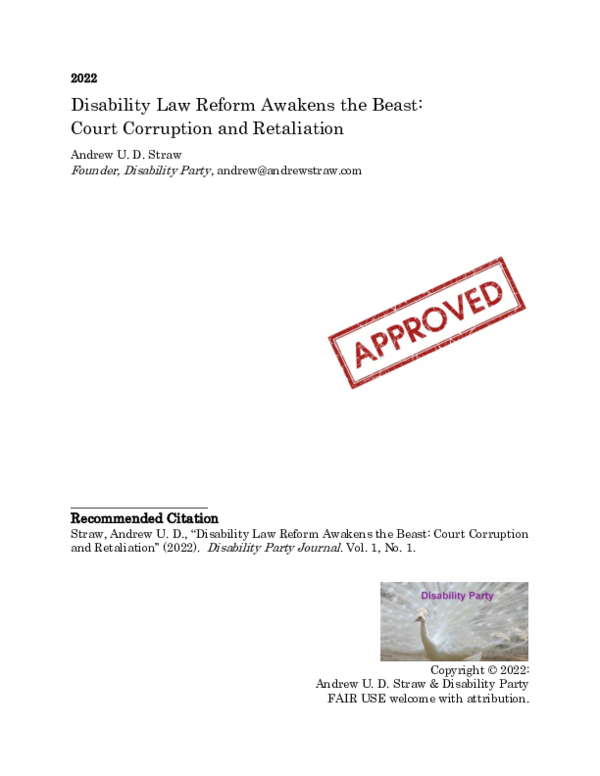 (PDF) Disability Law Reform Awakens the Beast: Court Corruption and ...