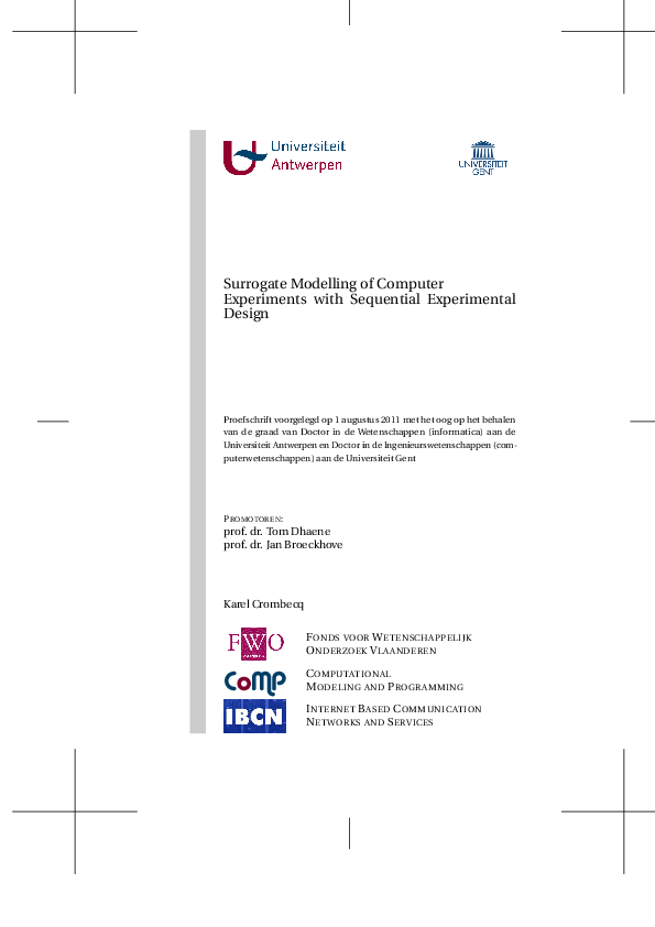 Pdf Surrogate Modeling Of Computer Experiments With Sequential Experimental Design