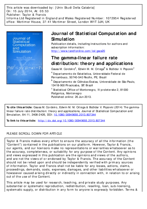 (PDF) The gamma-linear failure rate distribution: theory and applications