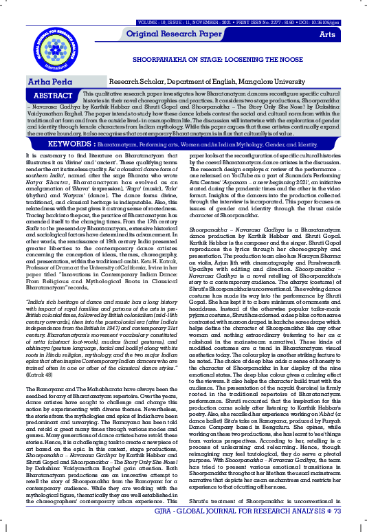 (PDF) SHOORPANAKHA ON STAGE: LOOSENING THE NOOSE