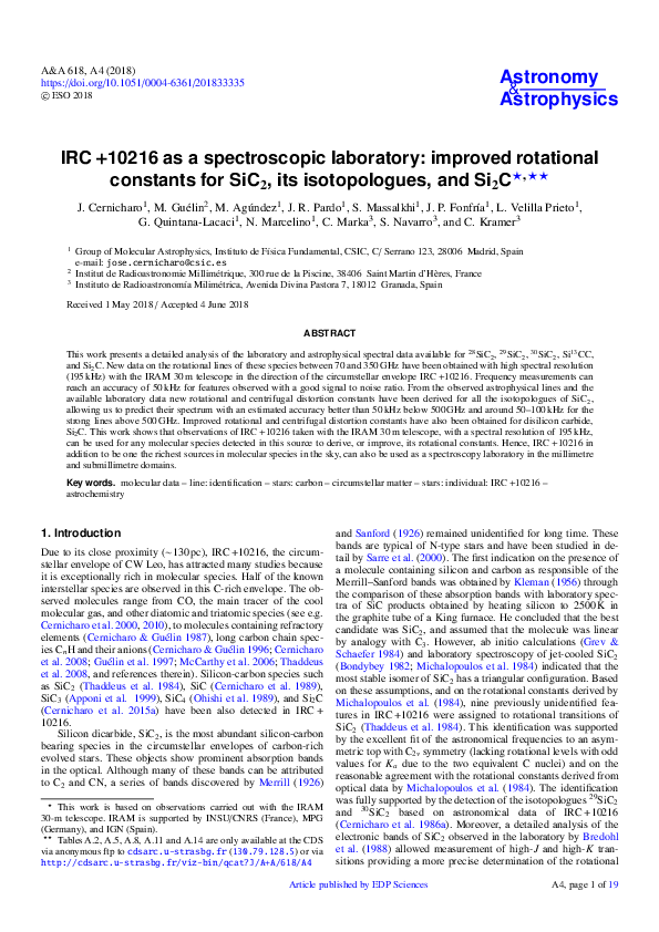 (PDF) IRC +10216 as a spectroscopic laboratory: improved rotational ...
