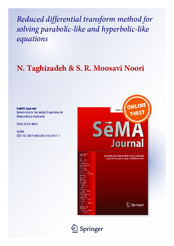Reduced Differential Transform Method For Solving Parabolic Like And Hyperbolic Like Equations