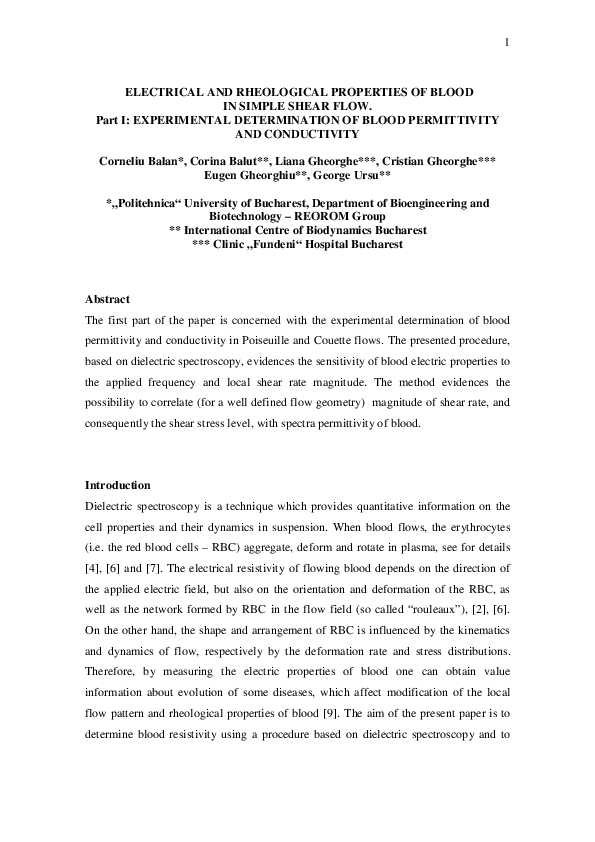 (PDF) Experimental determination of blood permittivity and conductivity ...