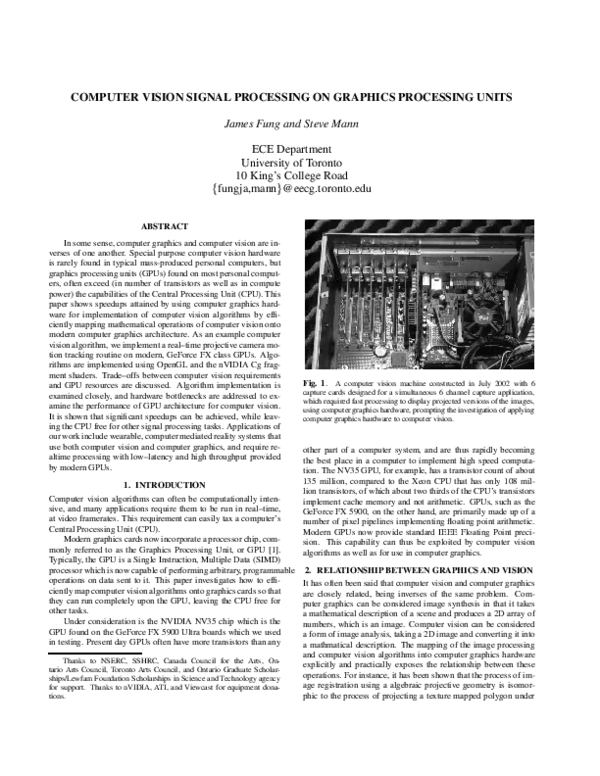 (PDF) Computer vision signal processing on graphics processing units