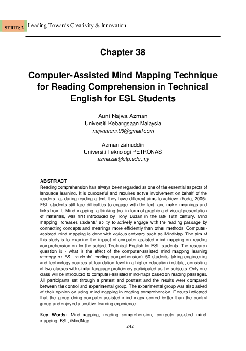 (PDF) Computer-Assisted Mind Mapping Technique for Reading Comprehension in Technical English ...