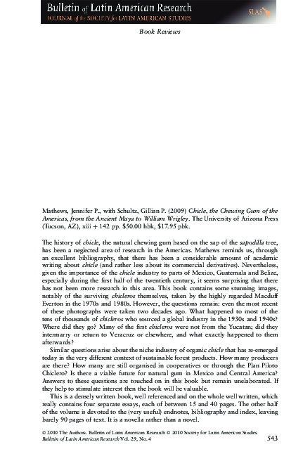 (PDF) Chicle, the Chewing Gum of the Americas, from the Ancient Maya to ...