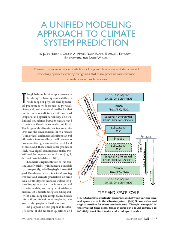 (PDF) A unified modeling approach to climate system prediction